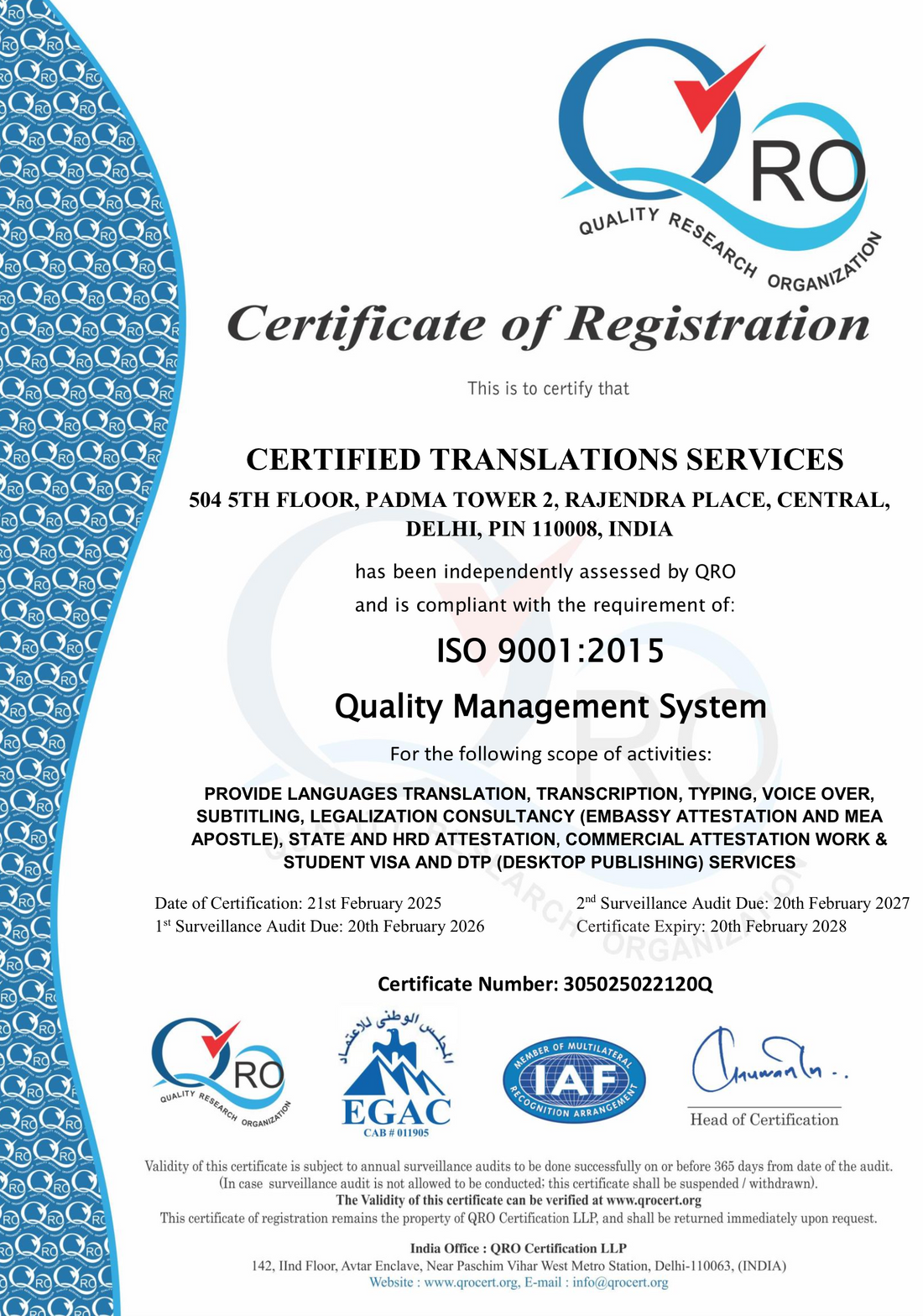 Sample Of Certified Document Translations In India Certified